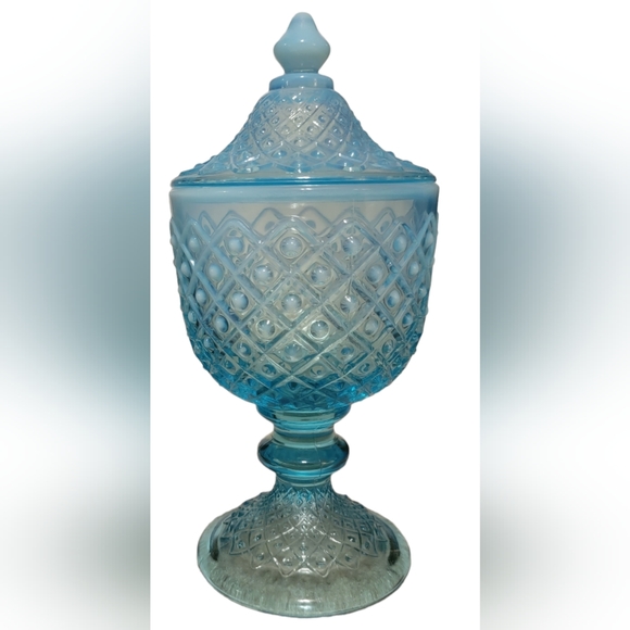Fenton | Accents | Rare Vintage In Tall Fenton Aqua Blue Opalescent ...